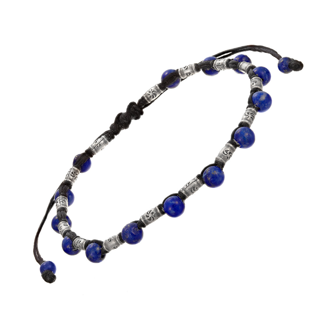 Gemstone Bead Pull Cord Sterling Silver Bracelet – Jan Leslie