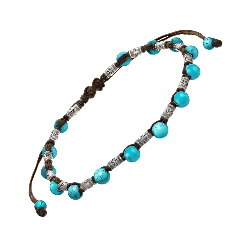 Gemstone Bead Pull Cord Sterling Silver Bracelet – Jan Leslie