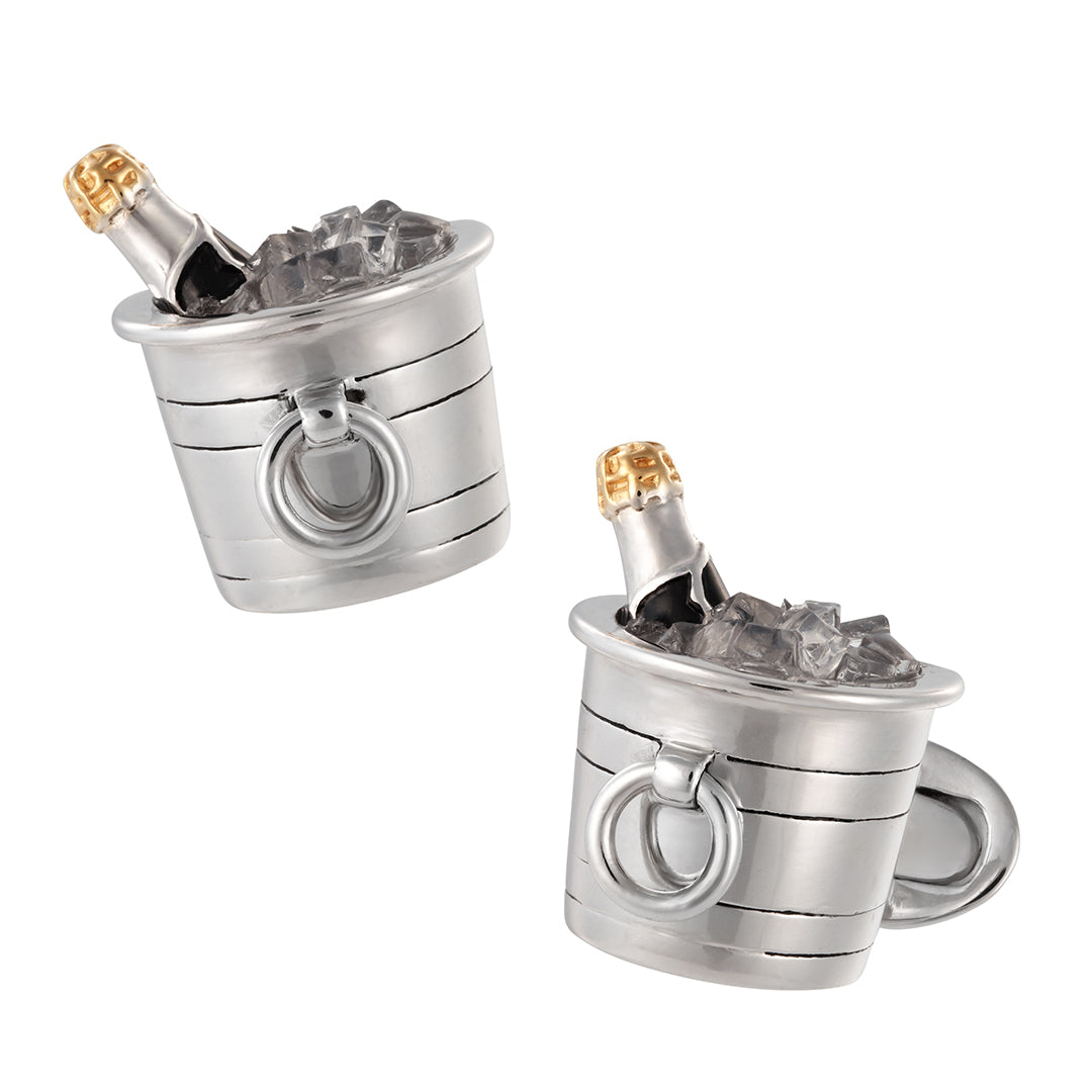 Sterling Silver Champagne Bucket Cufflinks – Jan Leslie