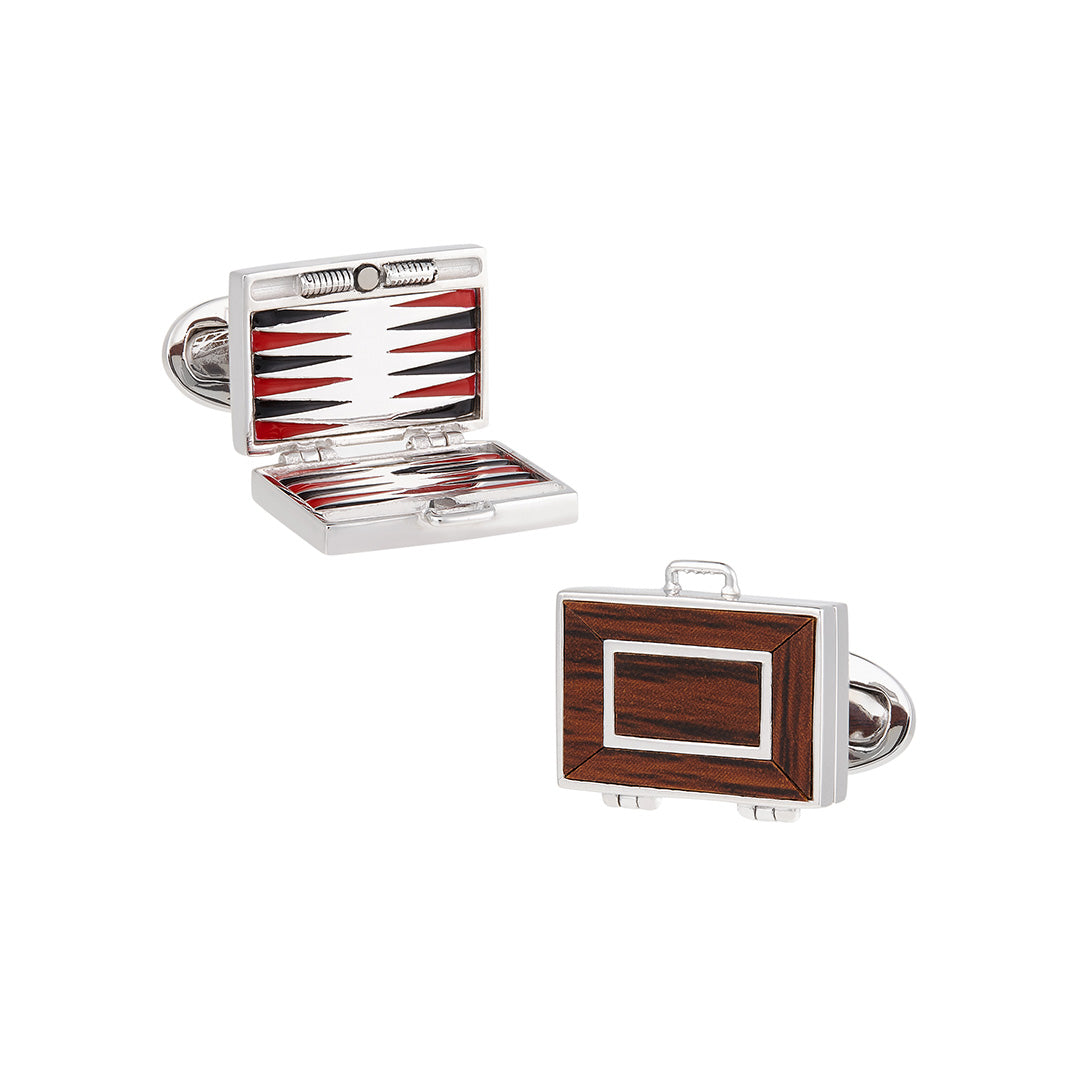 Unique Sterling Silver Wood Inlay Backgammon Game Cufflinks – Jan Leslie