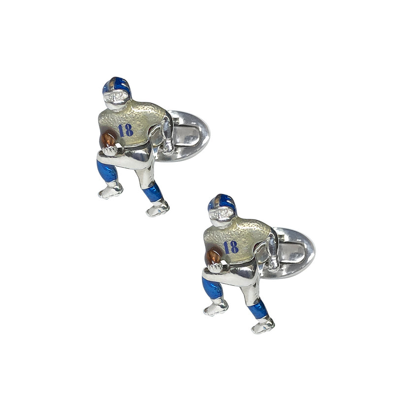 Sterling Silver Moveable Football Player Cufflinks – Jan Leslie